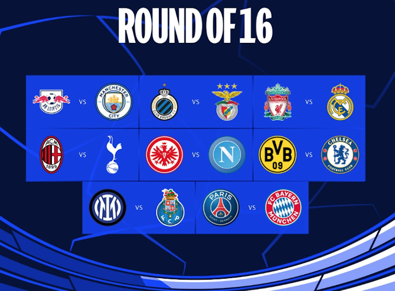 UCL Last 16 Draw Revealed