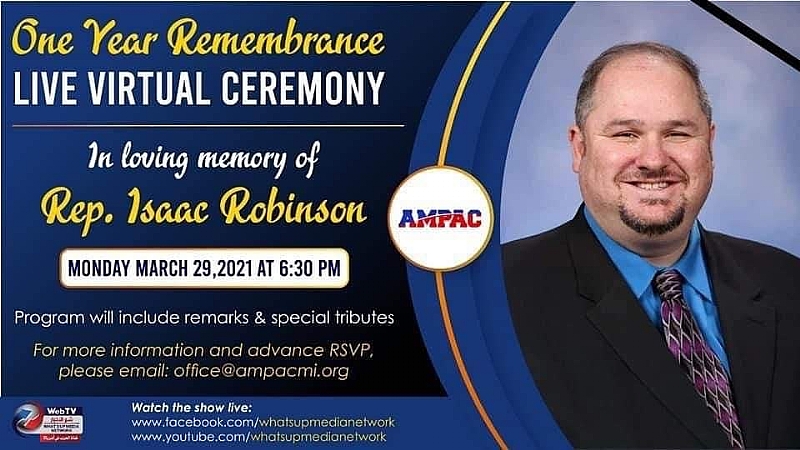 Reminder: Today: Virtual Remembrance, Tribute For Rep. Isaac Robinson: