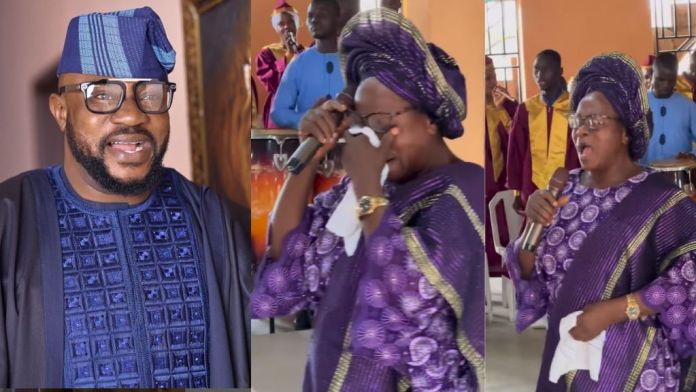 Moment Odunlade Adekola's Mother Broke Into Tears As She Marked 70 ...