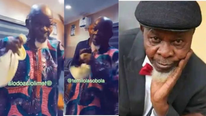 99-year-Old Nollywood Vetran Actor, Agbako, Flaunts Boxing Skill