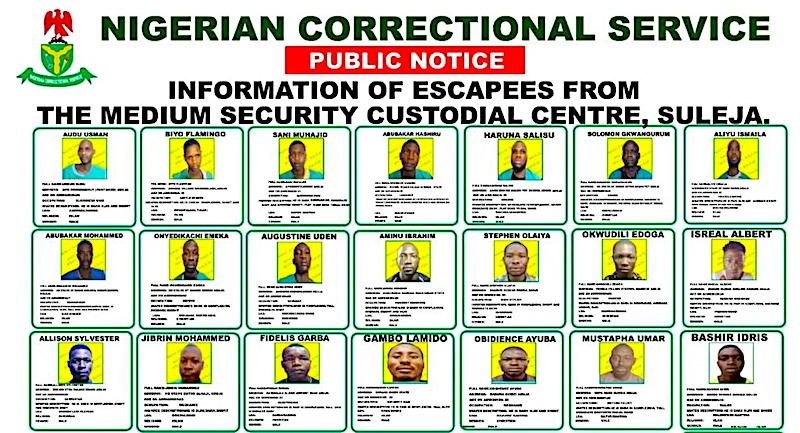 FG Releases More Details Of Suleja Prison Escapees