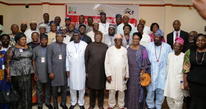 Photo Report: Fayemi with members of the Transition Committee