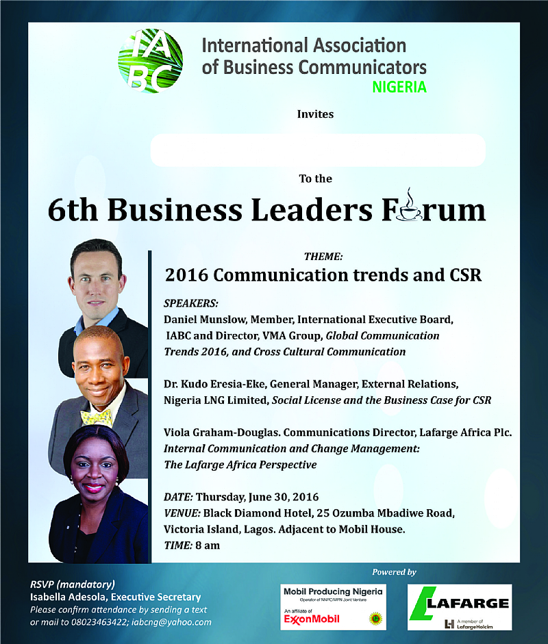 IABC Serves Three-Course Intellectual Feast At Business Leaders Forum