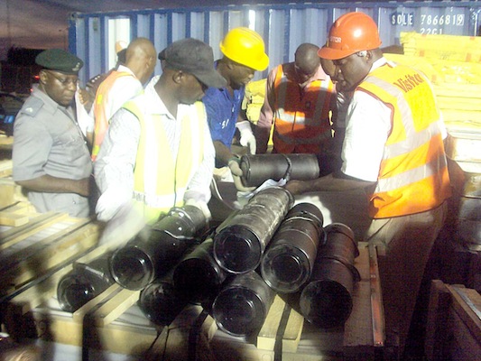 SSS Seize 13 Container Loads Of Rocket Launchers, Grenades In Apapa