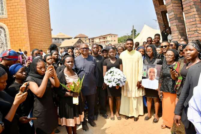 Peter Obi, Others Attend Burial of Priest Murdered by Gunmen in Anambra ...