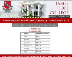 James Hope College Lagos Soars In November Cambridge IGCSE Examinations